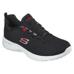 Slip-On Sneaker Skechers "DYNAMIGHT", Herren, Gr. 43, schwarz (schwarz, rot), Synthetik, Textil, Schuhe Modernsneaker Sneaker low, Slipper, Freizeitschuh, Trainingschuh mit Memory Foam-Innensohle, Topseller
