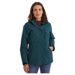 Outdoorjacke Killtec "KOW 140 WMN JCKT", Damen, Gr. 50, blau (petrol), Obermaterial: 100% Polyester;Futter: 100% Polyester;F&uuml;llung: 100% Polyester, Jacken Outdoorjacke, Wasserdichte Damenjacke, atmungsaktiv, abnehmbare Kapuze