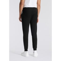 Hugo Herren Sweathose "Doak", schwarz, Gr. L, unifarben, Sweatware, Obermaterial: 100% Baumwolle, Hosen, elastischer Bund, Regular Fit,
