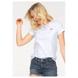 Levi's T-Shirt LEVI'S "TEE Minilogo", Damen, Gr. XS (34), wei&szlig;, Jersey, Obermaterial: 100% Baumwolle, unifarben, figurbetont h&uuml;ftlang, Rundhals, gerader Abschluss, Shirts T-Shirt, mit kleiner Logostickerei, Topseller