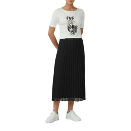 Damen Faltenrock, schwarz, Gr. 48, s.Oliver BLACK LABEL, unifarben, Web, Obermaterial: 100% Polyester. Futter: 100% Viskose, R&ouml;cke, mit elastischem