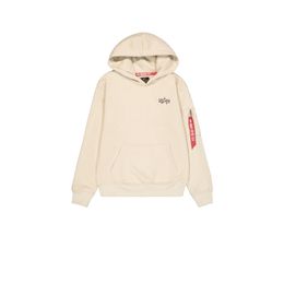 Herren Hoodie "Signature Backprint Hoodie", wei&szlig;, Gr. XL, Alpha Industries, Obermaterial: 80% Baumwolle, 20% Polyester, Sweatshirts