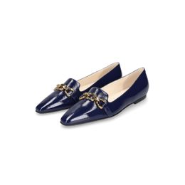 Henry Stevens Damen Loafer "Madison HVL", Gr. 36dunkelblau, Lackleder, Schuhe, Damen Slipper elegant handgefertigt, Lederschuh