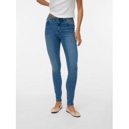 V&eacute;ro Moda VERO MODA Damen Skinny-fit-Jeans "VMTANYA", blau, Gr. XXL, Denim/Jeans, Obermaterial: 69% Baumwolle, 25% Polyester, 3% Elasthan, 3% Viskose, Jeans,