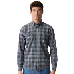 Casamoda Herren Langarmhemd "Casamoda Freizeithemd Langarm kariert", blau, Gr. L, kariert, 100% Baumwolle, Hemden