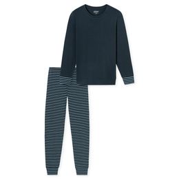 Damen Schlafanzug "Uncover Nightwear", uncover by Schiesser, Gr. 36, blau, Single Jersey, Obermaterial: 100% Baumwolle, Homewear-Sets,