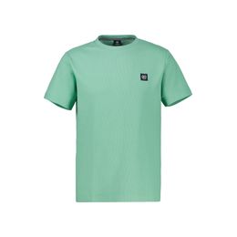 Lerros Damen Rundhalsshirtmint water, Gr. XXXL, unifarben, Web, Obermaterial: 100% Baumwolle, Shirts, mit Logo-Badge und in Waffle-Optik