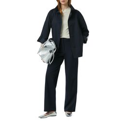 comma, COMMA Damen Marlene-Hose, blau, Gr. 42, unifarben, Web, Obermaterial: 48% Polyamid, 42% Viskose, 10% Elasthan. Futter: 100% Polyester, Hosen, mit