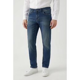 OLYMP Herren 5-Pocket-Jeans "Oskar", blau, Gr. 32, Denim/Jeans, Obermaterial: 98% Baumwolle, 2% Elasthan, Jeans
