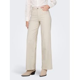 Only Damen High-waist-Jeans "ONLMADISON BLUSH HW WIDE DNM CRO NOOS", beige, Gr. XS, unifarben, Denim/Jeans, Obermaterial: 92% Baumwolle, 6%