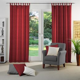 Vorhang WIRTH, B:132cm H:145cm, rot, Chenille, Polyacryl, Polyester, Wohnzimmer, Gardinen, "Toco-Ranke"