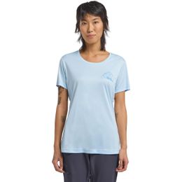 Jack Wolfskin Damen T-Shirt "PEAK GRAPHIC T W"mtn, iceblau, Gr. XL, Obermaterial: 100% POLYESTER, Shirts