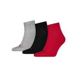 Puma Damen Kurzsocken "Puma UNISEX QUARTER PLAIN 3P", Gr. 35, bunt, Baumwollmischung, meliert, uni, Socken, Atmungsaktiv, Rippenb&uuml;ndchen, weiche