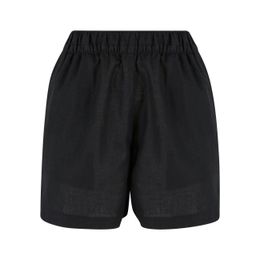 Urban Classics Damen Shorts "Urban Classics Damen Ladies Linen Mixed Boxer Shorts"schwarz, Gr. L, unifarben, 55% Leinen, 45% Baumwolle, Hosen