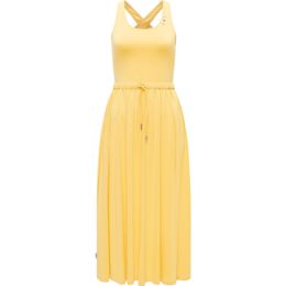 Ragwear Damen Shirtkleid "Mauglia YOUMODO", gelb, Gr. XL, Obermaterial: 68% Modal, 32% Polyester, Kleider, Sommerkleid mit Tr&auml;gern und Taillenzugband
