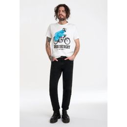 logoshirt Herren T-Shirt "Sesamstra&szlig;e - Kr&uuml;melmonster Motorrad", wei&szlig;, Gr. M, bedruckt, 100% Baumwolle, Shirts, mit lizenziertem Print