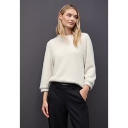 Street One Damen Rundhalsshirt, wei&szlig;, Gr. 34, unifarben, Stoff, 72% Polyamid, 25% Polyester, 2% metallisierte Fasern, 1% Elasthan, Shirts, mit