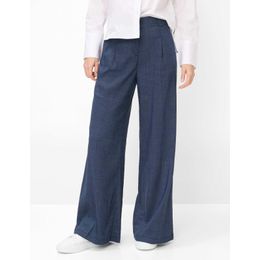 Brax Damen Culotte "Style MARLENE"navy, Gr. 22, Web, 54% Leinen, 44% Lyocell, 2% Elasthan, Hosen