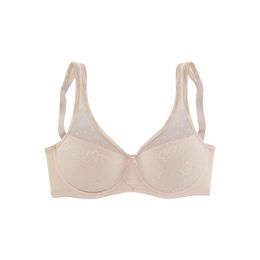 Damen Minimizer-BH, NUANCE BY LASCANA, Gr. 95, beige, Spitze, Obermaterial: 79% Polyamid, 15% Polyester, 6% Elasthan, BHs, mit unterlegter