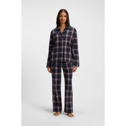 BOSS Damen Pyjama "Holiday Long Set", Gr. Mwei&szlig;, neutral, Flanell, Obermaterial: 55% Baumwolle, 45% Viskose, kariert, Homewear-Sets, kariert, normale