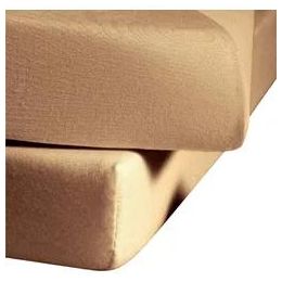 Betttuch Fleuresse "Colours", beige (sand), B:220cm L:260cm, Mako-Satin, Obermaterial: 100% Baumwolle, Bettlaken, offenes Bettlaken