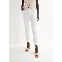 bonprix Damen Stretch-Hose "Stretchhose aus Baumwolle", wei&szlig;, Gr. 50, Obermaterial: 61% Baumwolle, 37% Polyester, 2% Elasthan, Hosen, aus Baumwolle,