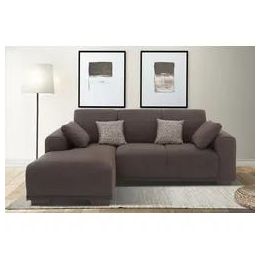 Ecksofa Home Affaire "BORNHOLM L-Form, B: 234 cm - OTTO. Verl&auml;ssliche Qualit&auml;t.", braun (dunkelbraun), B:234cm H:85cm T:162cm, Struktur (100% Polyester), Luxus-Microfaser (100% Polyester), Luxus-Microfaser Lederoptik (100% Polyester);100% Polyester Struktur, Sofas, Ecksofa, Recamiere links oder rechts bestellbar, Wellenfederung, inkl. 2 Kissen