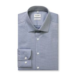 OLYMP Herren Businesshemd "Level Five body fit", blau, Gr. 46, Web, Obermaterial: 97% Baumwolle, 3% Elastolefin, Hemden, mit modischer Struktur