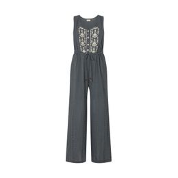 RAFFYA Damen Jumpsuit "Ana Sleeveless Embroidered Jumpsuit Damen"grau, Gr. 40, 100% Baumwolle, Overalls