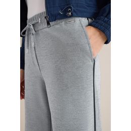 Cecil Damen Culotte, blau, Gr. XL, meliert, Stoff, 53% Polyester, 37% Viskose, 10% Elasthan, Hosen, High Waist