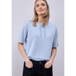 Street One Damen Sweatshirtcashmere blau, Gr. 44, unifarben, Sweatware, Obermaterial: 46% Modal, 46% Polyester, 8% Elasthan, Sweatshirts, Halbarm