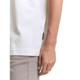 Tom Tailor Herren T-Shirt, wei&szlig;, Gr. XL, unifarben, Single Jersey, Obermaterial: 95% Baumwolle, 5% Elasthan, Shirts, mit Pique Struktur