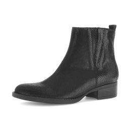 Gabor Damen Stiefelette, Gr. 36, schwarz, Kalbsleder, Reptilienpr&auml;gung, Schuhe, Businessschuh, Boots mit Blockabsatz