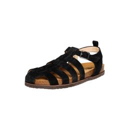 Henry Stevens Herren Sandale "Drew FSI Freizeitschuh", Gr. 41, schwarz, Kalbsvelours, Schuhe, Herren-Sandalen handgefertigt, Lederschuhe Slipper
