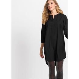 bonprix Damen Blusenkleid, schwarz, Gr. 40, Obermaterial: 100% Polyester, Kleider, f&uuml;r modischen Auftritt, aus Polyester, Regular Fit, mit 3/4-&Auml;rmeln