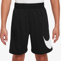 Nike Jungen Shorts "B NK DF MULTI+ SWOOSH SHORT"schwarz, wei&szlig;, schwarz, Gr. L, Obermaterial: 100% Polyester, Hosen, f&uuml;r Kinder, sportlicher Stil,