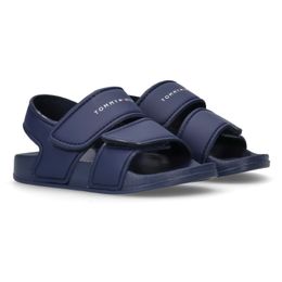 Tommy Hilfiger Jungen Badesandale, Gr. 34, blau, Synthetik, Schuhe, Badeschuh, Wassersandale, Sommerschuh mit Klettverschl&uuml;ssen