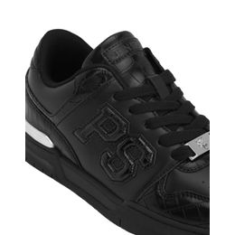 Plein Sport Herren Sneaker "Cocco Crocco Gepr&auml;gt", Gr. 46, schwarz, Schuhe