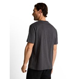 Tom Tailor Herren T-Shirt, grau, Gr. M, bedruckt, Single Jersey, Obermaterial: 100% Baumwolle, Shirts, mit Foto Print