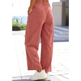 Buffalo Damen Culotte "aus Cord mit weitem Bein", rosa, Gr. 44, unifarben, Cord, Obermaterial: 100% Polyester, Hosen, 7/8 L&auml;nge, l&auml;ssige Sommerhose