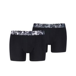 Levi's LEVI'S Herren Boxershorts "LEVIS MEN NEWSPAPER WB BOXER BRIEF 2P", Gr. Sschwarz, grau, Single Jersey, Obermaterial: 95% Baumwolle, 5% Elasthan,