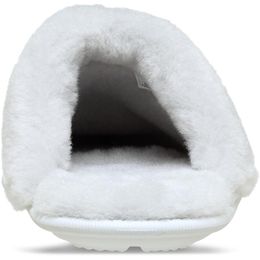 Crocs Damen Pantoffel "Classic Fuzz Scuff", Gr. 36, wei&szlig;, Croslite , Schuhe, mit gepolsterter Innensohle