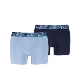 Levi's LEVI'S Herren Boxershorts "LEVIS MEN NEWSPAPER WB BOXER BRIEF 2P", Gr. S, blau, Single Jersey, Obermaterial: 95% Baumwolle, 5% Elasthan, Unterhosen,