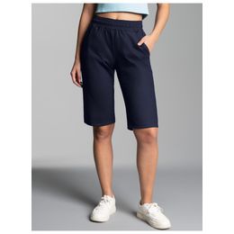 TRIGEMA Damen Jerseyhose "TRIGEMA Bermuda aus Single-Jersey", blau, Gr. M, Single Jersey, 100% Baumwolle, Hosen