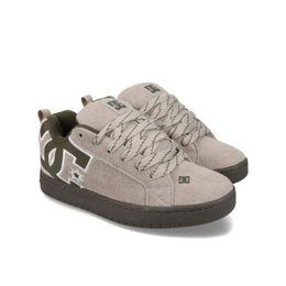 Schn&uuml;rschuh DC Shoes "Court Graffik", Damen, Gr. 10 (43), taupe, olive, Obermaterial:Obermaterial: Leder (Kuh) / Futter: Textil / Au&szlig;ensohle: Gummi;, Schuhe Schn&uuml;rschuh