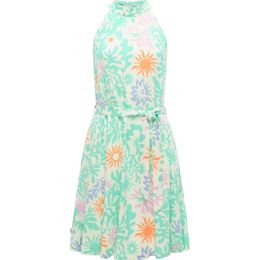 Ragwear Damen A-Linien-Kleid "Angylee Print YOUMODO", bunt, Gr. XS, Material: 100% Viskose, Kleider, Leichtes Sommerkleid mit Bindeg&uuml;rtel