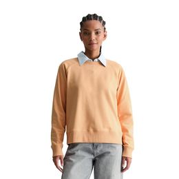 Marc O'Polo Damen Sweatshirt "mit Rippstrick-B&uuml;ndchen"bleached apricot, Gr. XL, MARC O'POLO DENIM, unifarben, Obermaterial: 100% Baumwolle, Sweatshirts