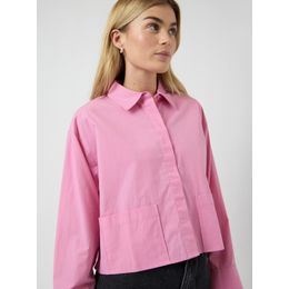 Y.A.S Damen Hemdbluse "YASLEE LS SHORT SHIRT S. NOOS"moonlite mauve, Gr. 42, unifarben, Web, Obermaterial: 100% Baumwolle, Blusen, Baumwolle