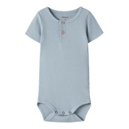 name it Jungen Kurzarmbody "NBMKAB SS BODY NOOS", Gr. 80blau fog, Jersey, Obermaterial: 57% Baumwolle, 38% Modal, 5% Elasthan, Bodys,