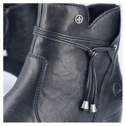 Rieker Damen Stiefelette, Gr. 42, schwarz, Lederimitat, unifarben, Schuhe, Businessstiefelette, Blockabsatz, Boots in schmler Form